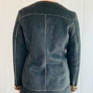 Laura Max | Jackets & Coats | Laura Max Leopard Print Black Mole Skin ...